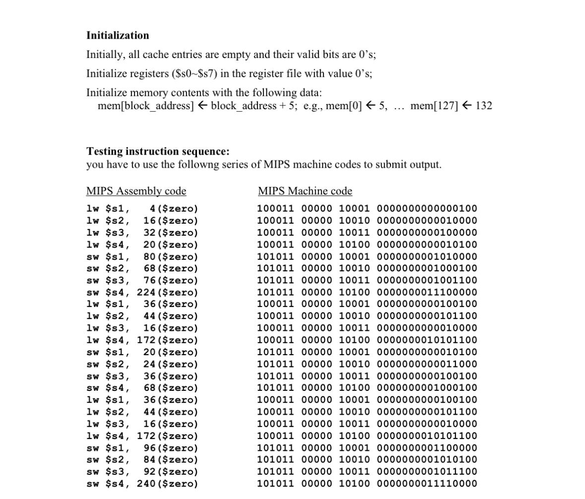 Solved Write a simulation program for tracing memory | Chegg.com