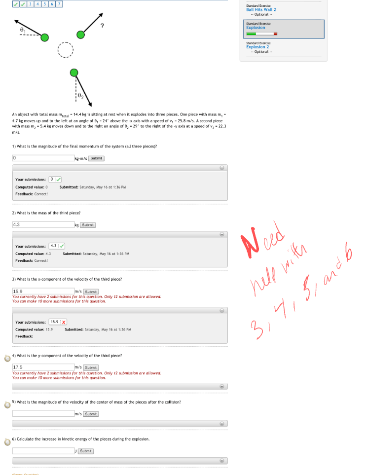 Solved Standard Exercise Ball Hits Wall 2 - Optional | Chegg.com