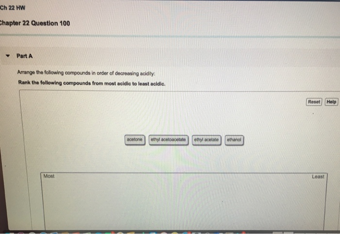 Solved Ch 22 HW hapter 22 Question 100 Part A Arrange the | Chegg.com
