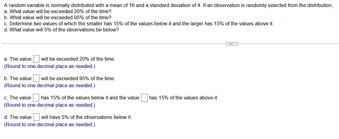 Solved A random variable is normally distributed with a mean | Chegg.com