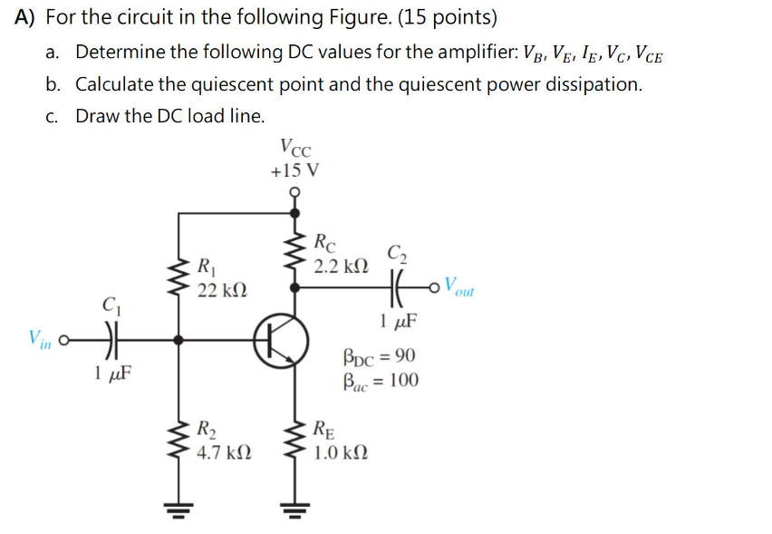Solved A) ﻿For the circuit in the following Figure. (15 | Chegg.com