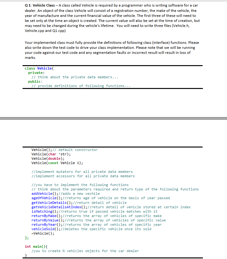 Solved Write code in C++ using classes. Class members must | Chegg.com
