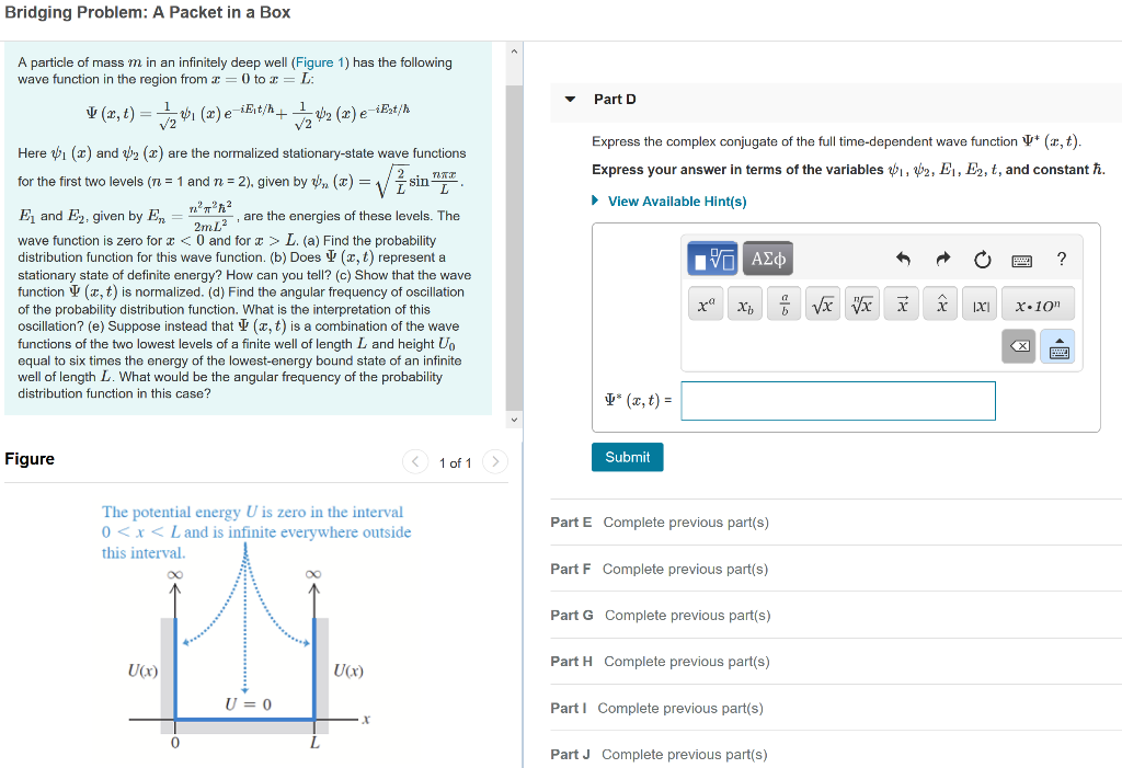 Solved Bridging Problem: A Packet in a Box A particle of | Chegg.com