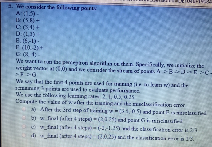 We consider the following points: A: (1, 5)- B: (5, | Chegg.com