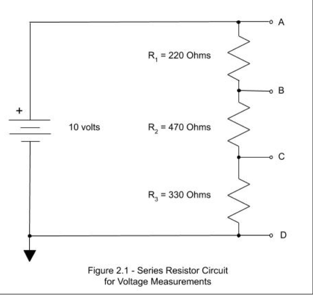 Solved -o A R = 220 Ohms B + 10 volts R = 470 Ohms с went R, | Chegg.com