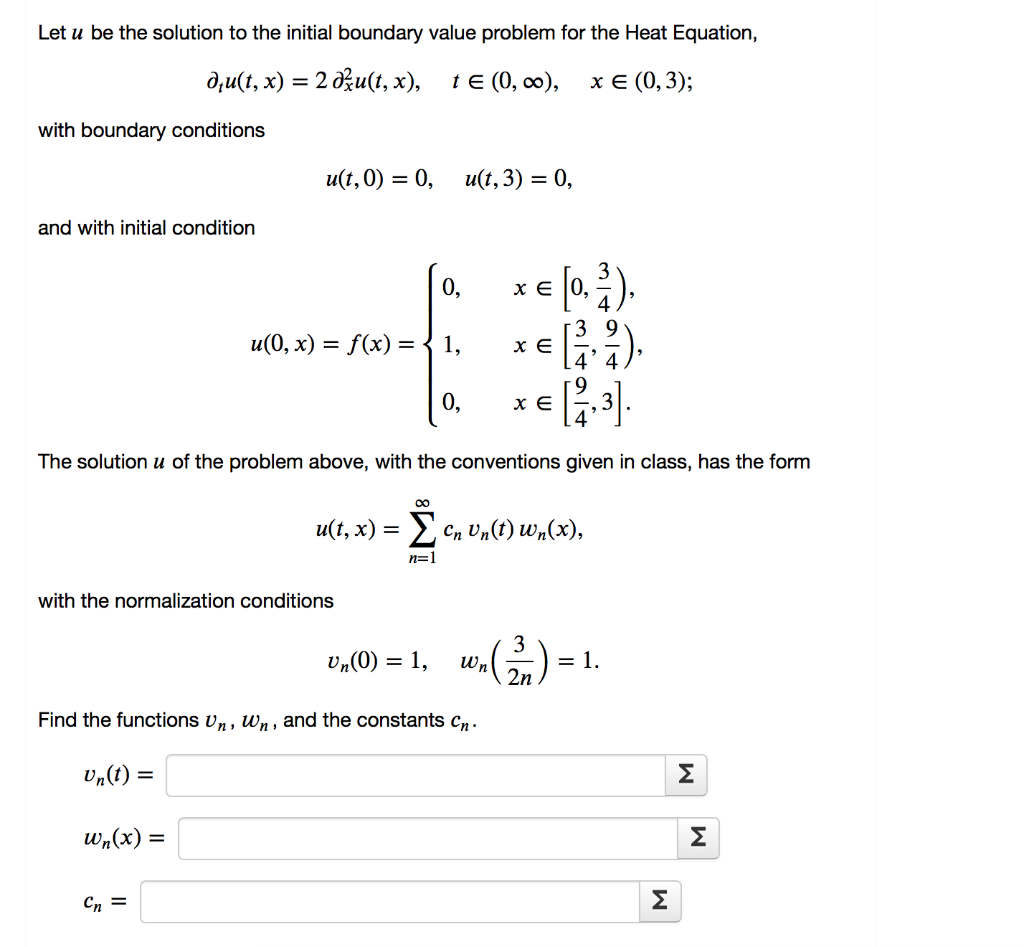 Solved Let u be the solution to the initial boundary value | Chegg.com
