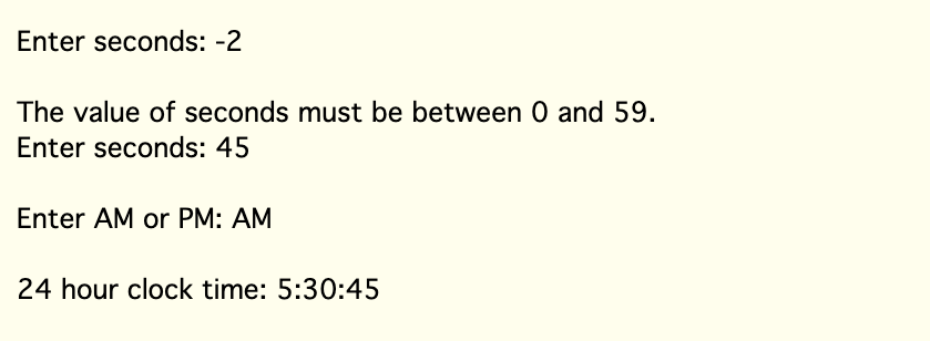 Solved Write a program that prompts the user to enter time | Chegg.com