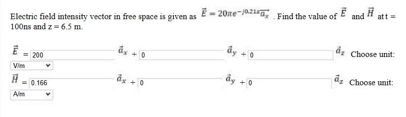 Solved Electric field intensity vector in free space is | Chegg.com