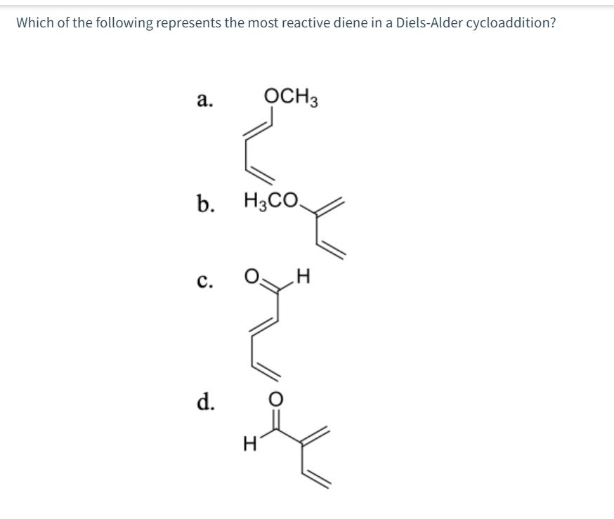 Solved Which of the following represents the most reactive | Chegg.com