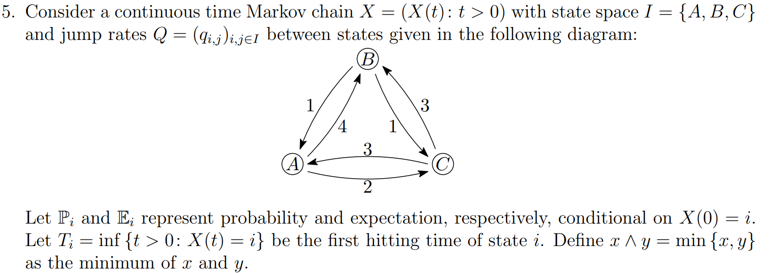 5. Consider a continuous time Markov chain X = (X(t): | Chegg.com