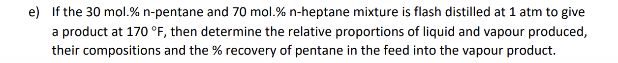 Solved The assignment is concerned with the distillation of | Chegg.com
