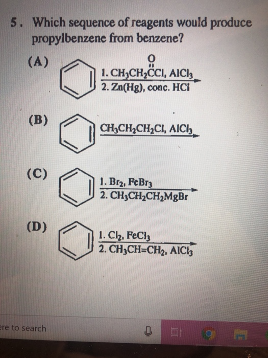 Solved Which sequence of reagents would produce | Chegg.com