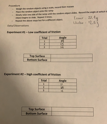 Procedure - Weigh the random objects uing a scale, | Chegg.com