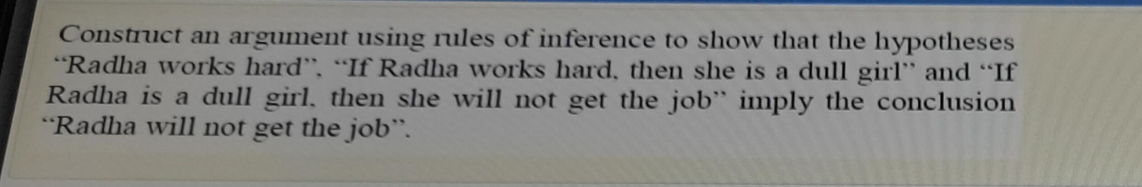 Solved Construct an argument using rules of inference to | Chegg.com