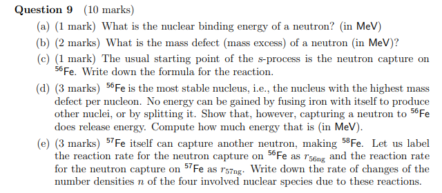 Solved Question 9 (10 marks)\\n(a) (1 mark) What is the | Chegg.com