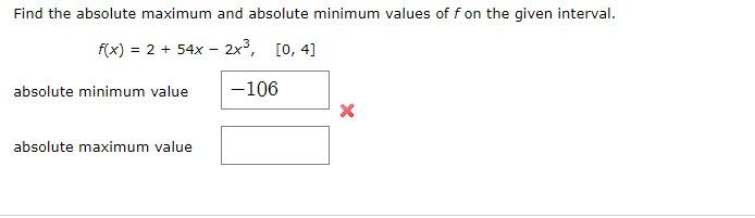 Solved Find the absolute maximum and absolute minimum values | Chegg.com