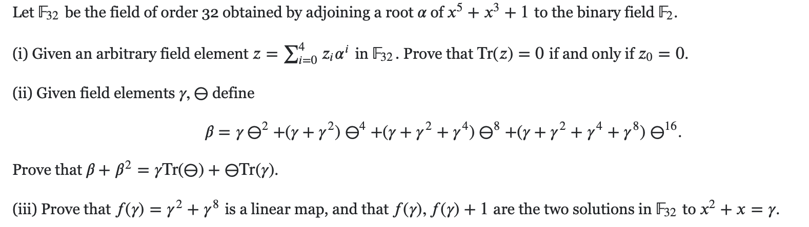 Let F32 be the field of order 32 obtained by | Chegg.com
