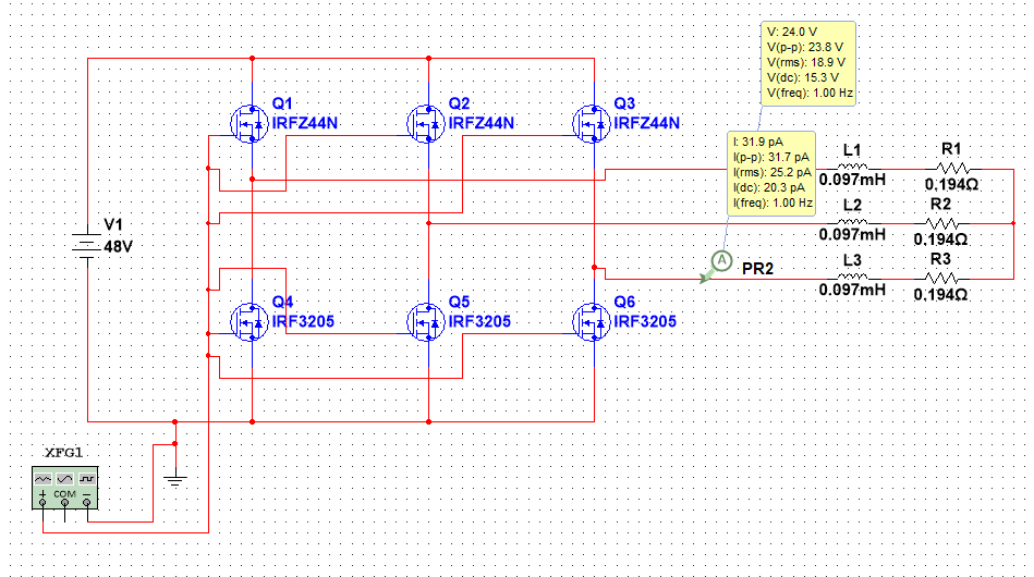 Solved I am trying to simulate in multisim a 3 phase motor | Chegg.com