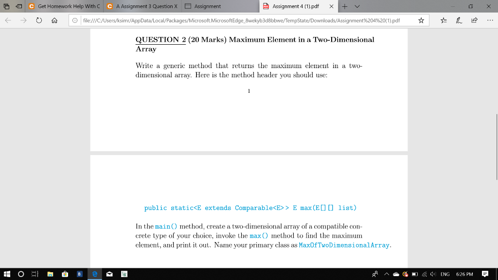 Solved a c Get Homework Help With C C A Assignment 3 | Chegg.com