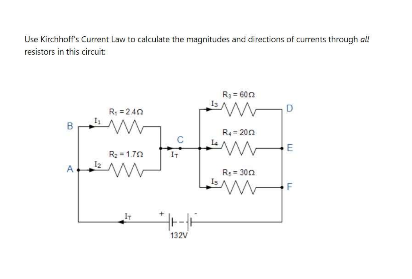 Solved Use Kirchhoff's Current Law to calculate the | Chegg.com Solved Use Kirchhoff's Current Law to calculate the | Chegg.com