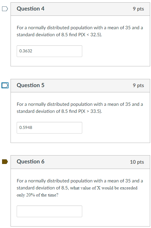 Solved Question 4For a normally distributed population with | Chegg.com