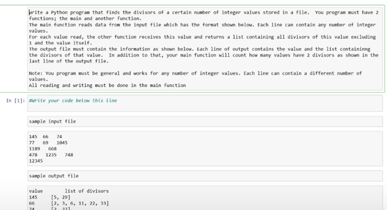 Solved Write A Python Program That Finds The Divisors Of A