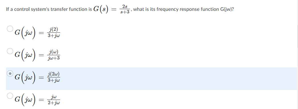Solved If A Control Systems Transfer Function Is