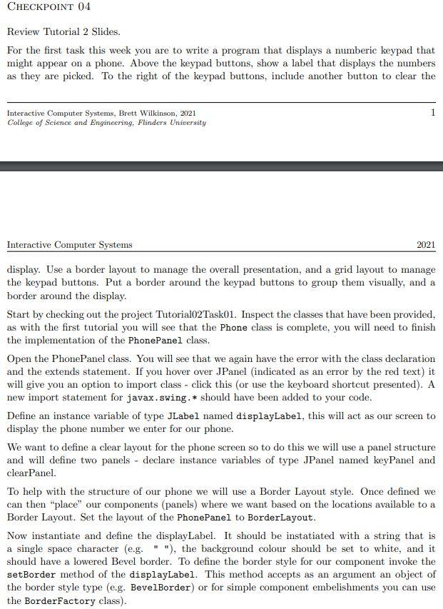 Solved CHECKPOINT 04 Review Tutorial 2 Slides. For the first | Chegg.com