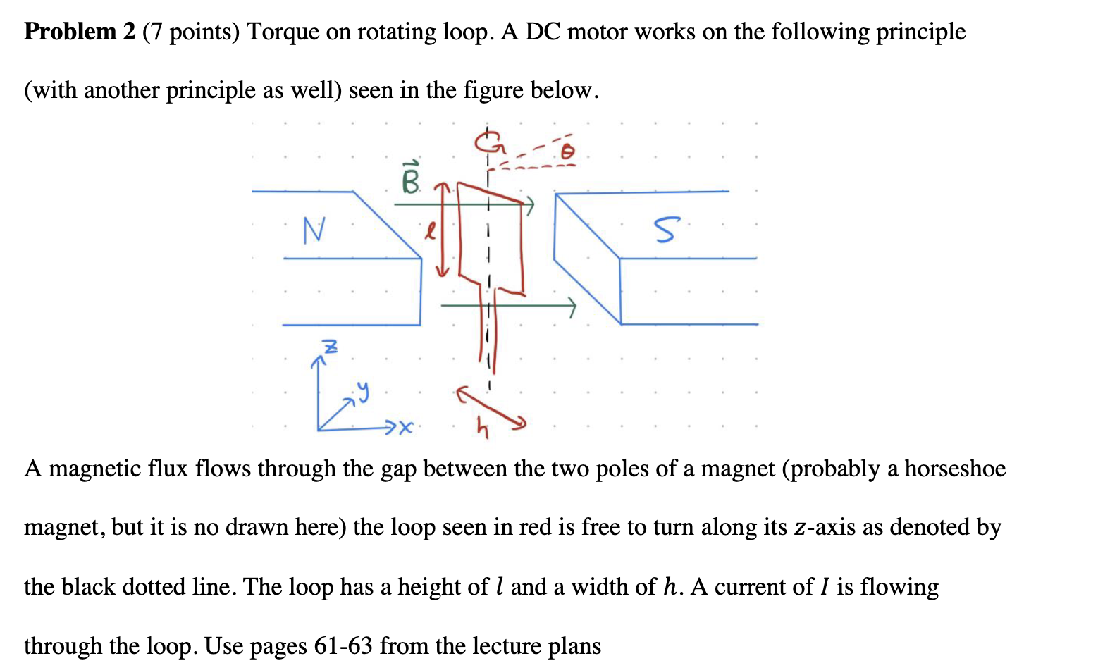 Solved Problem 2 (7 points) Torque on rotating loop. A DC | Chegg.com