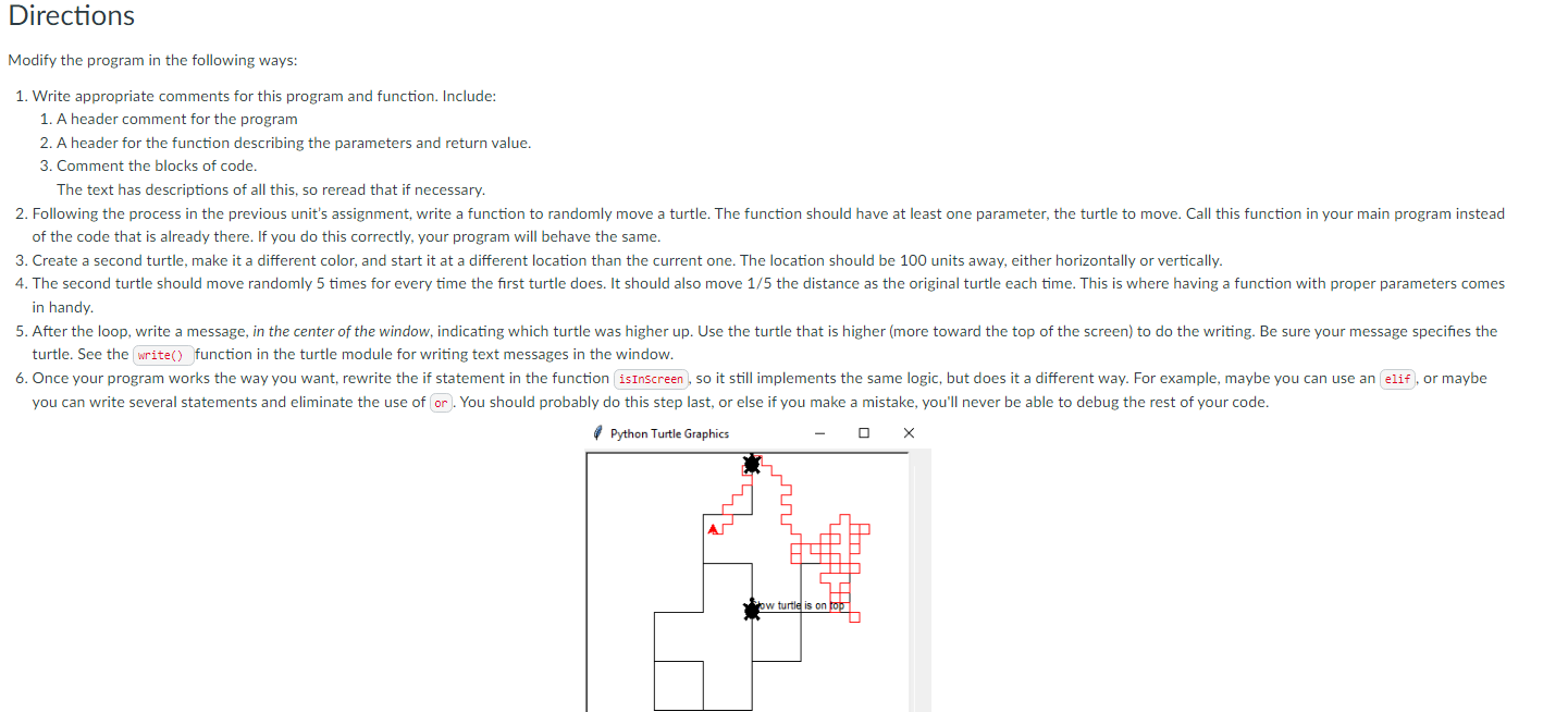 Solved USING THIS CODE: import random import turtle def | Chegg.com