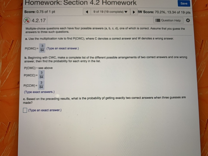 Solved Homework Section 4 2 Homework Score 0 75 Of 1 Pt And
