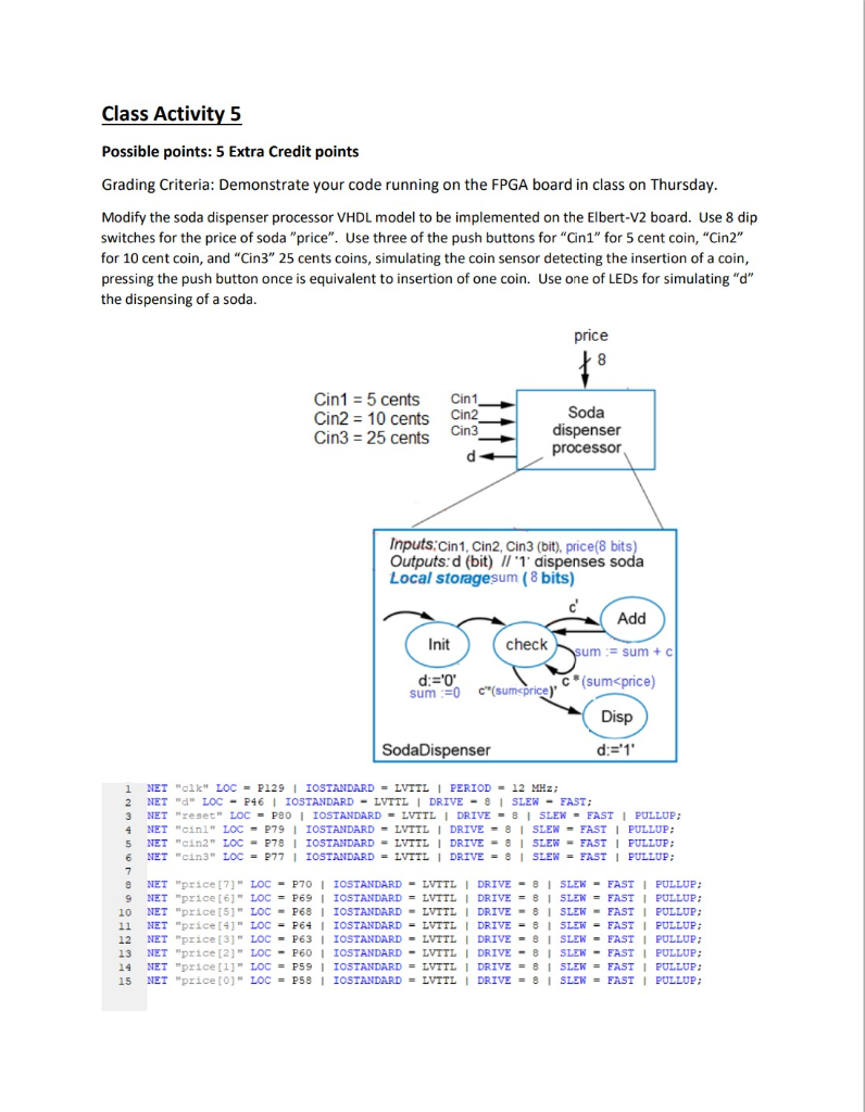 Class Activity 5 Possible points: 5 Extra Credit | Chegg.com