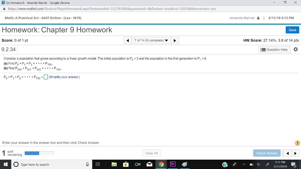 Solved Do Homework- Amanda Warner Google Chrome | Chegg.com