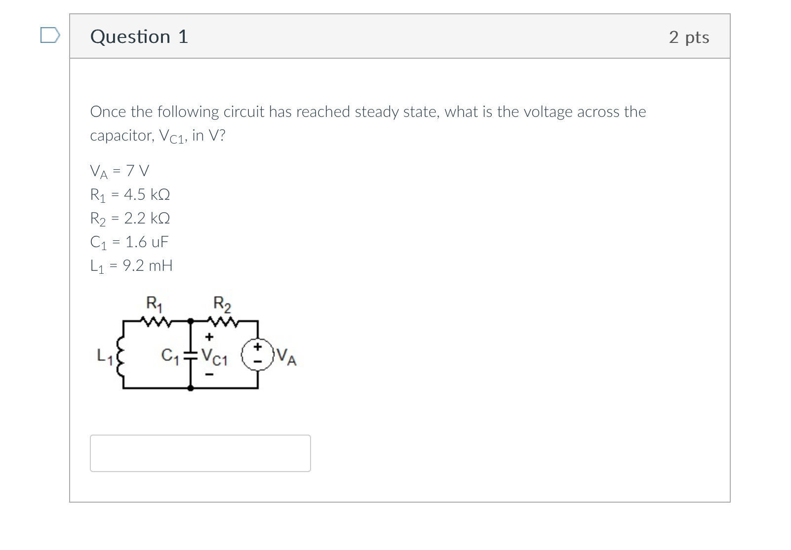 Solved Question 12 ﻿ptsOnce the following circuit has | Chegg.com