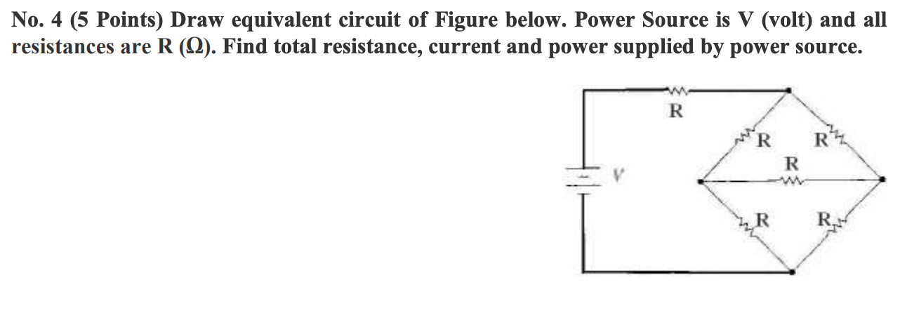 Solved No. 4 (5 Points) Draw equivalent circuit of Figure | Chegg.com