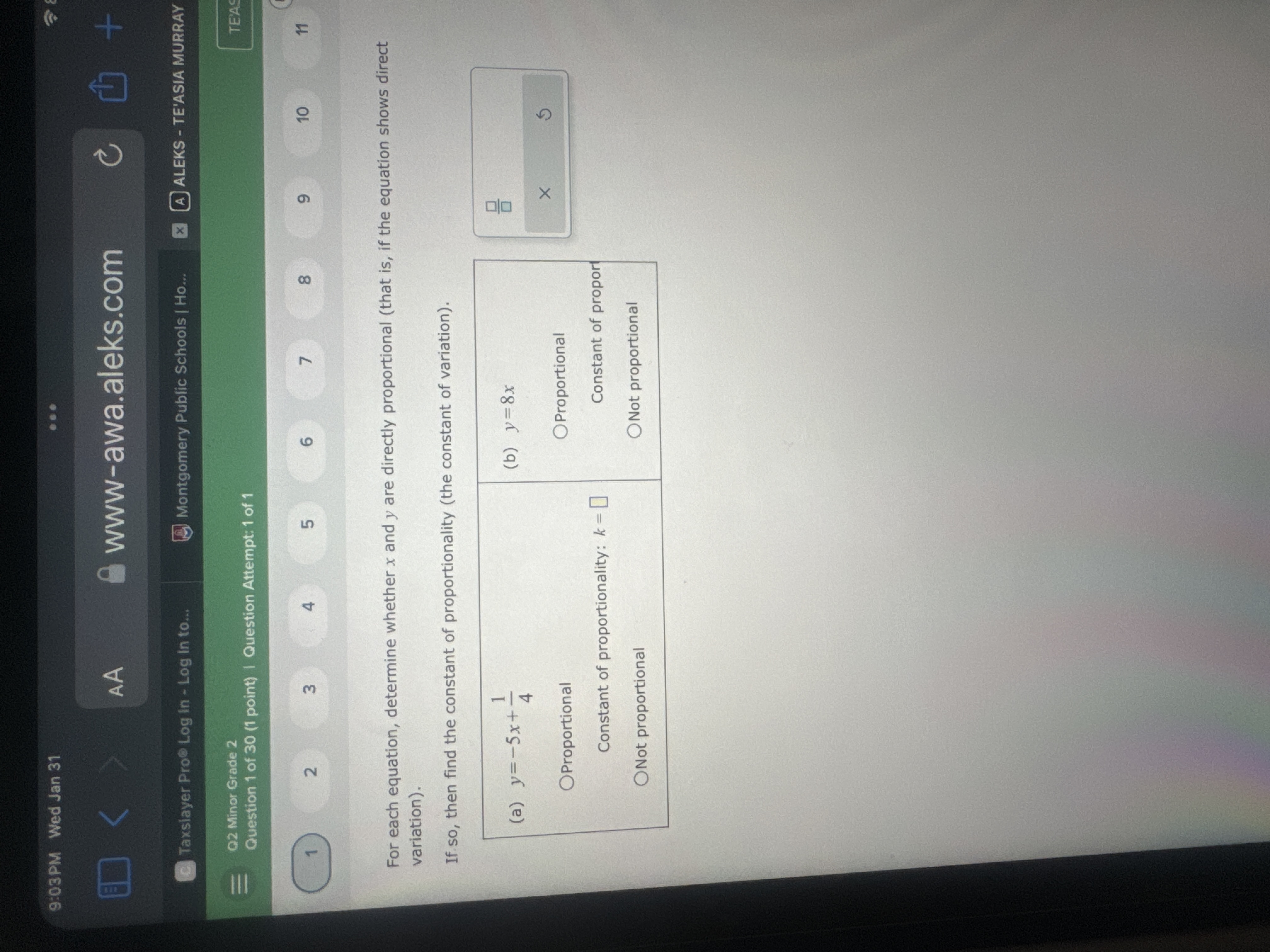 Solved For each equation, determine whether x ﻿and y ﻿are | Chegg.com