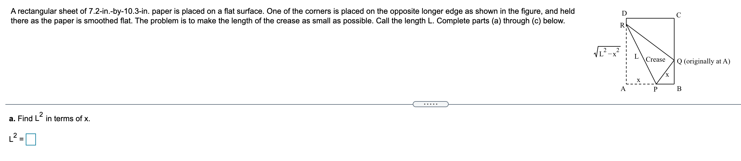 Solved D A rectangular sheet of 7.2-in.-by-10.3-in. paper is | Chegg.com