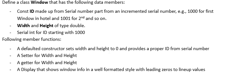 Define a class Hotel that has: Const ID of type int | Chegg.com
