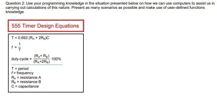 Solved Question 2: Use your programming knowledge in the | Chegg.com
