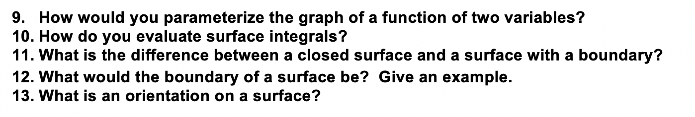 Solved 9. How would you parameterize the graph of a function | Chegg.com
