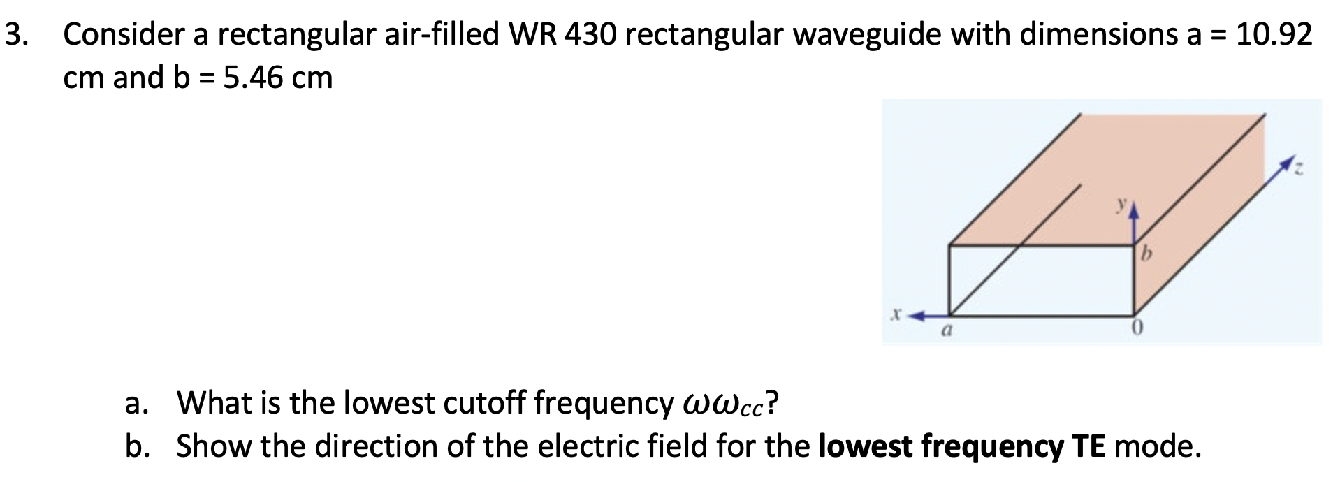 Solved 3. Consider a rectangular air-filled WR 430 | Chegg.com