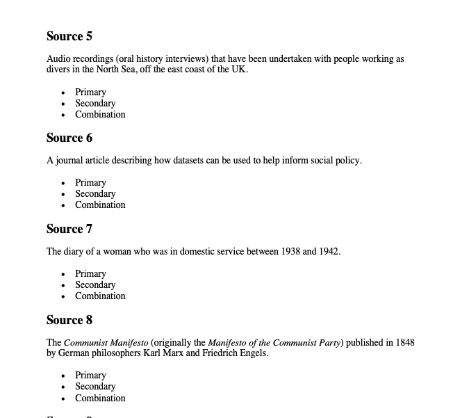 Solved Source 5 Audio recordings (oral history interviews) | Chegg.com