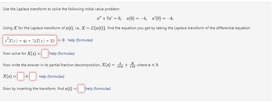 Solved For the Laplace transformation problem, please | Chegg.com