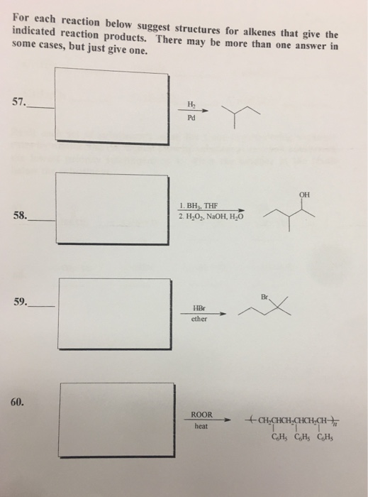 Solved For each reaction below suggest structures for | Chegg.com