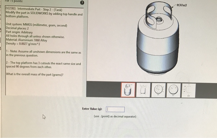 R30x2 o1 points: D22302: Intermediate Part-Step | Chegg.com