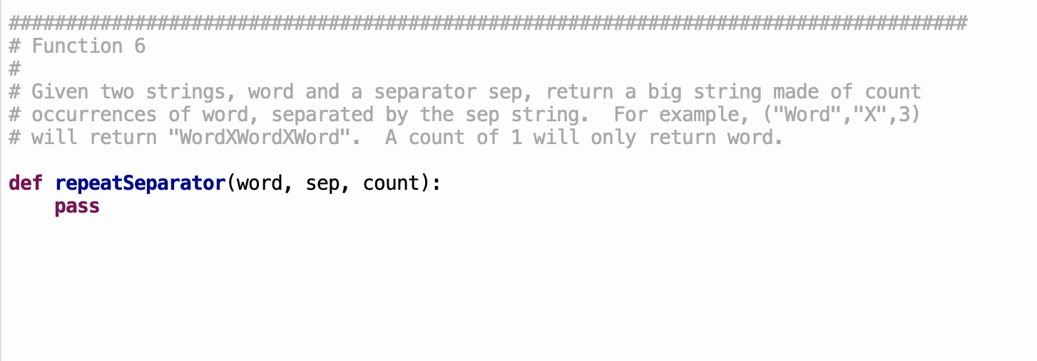 Solved # Function 6 # Given two strings, word and a | Chegg.com