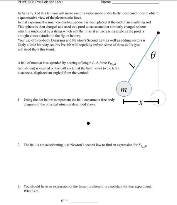Solved PHYS 206 Pre-Lab for Lab 1 Name In Activity 3 of this | Chegg.com