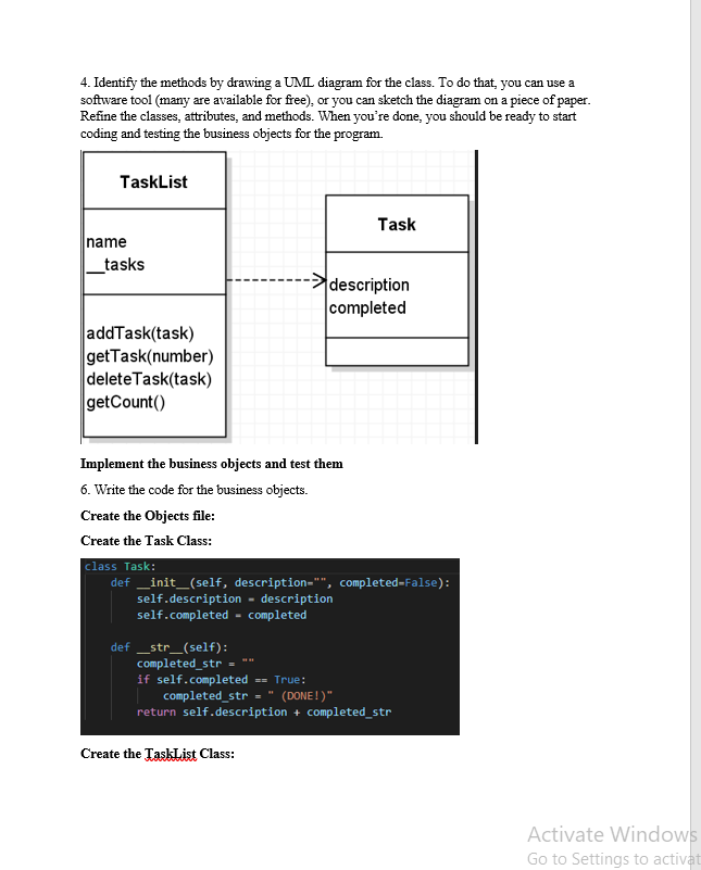 Solved Exercise 16-1 Design a Task List program and | Chegg.com