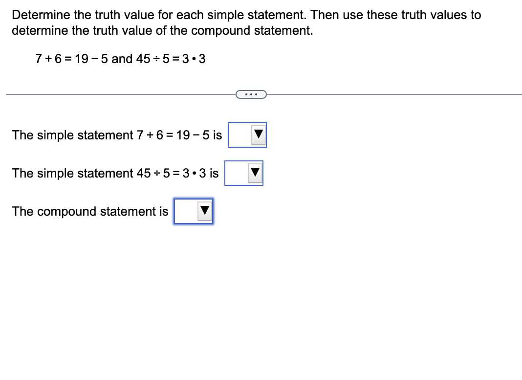 Solved Determine the truth value for each simple statement. | Chegg.com