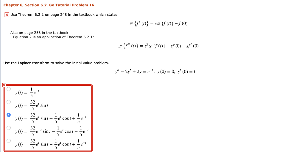 Solved Use Theorem 6 2 1 On Page 248 In The Textbook Which